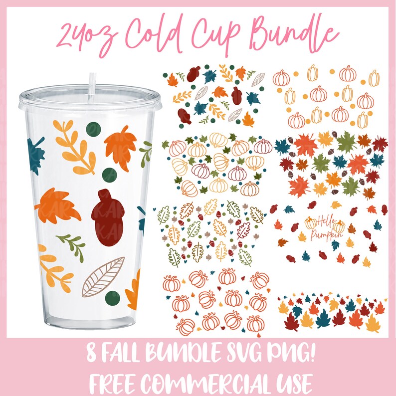Autumn No Hole SVG, Fall Cup Wrap Svg, Autumn Full Wrap Svg,pumpkin ...