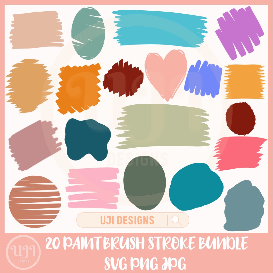 Paint Brush Stroke Svg Bundle, Brush Stroke Svg Png, Keychain Svg ...
