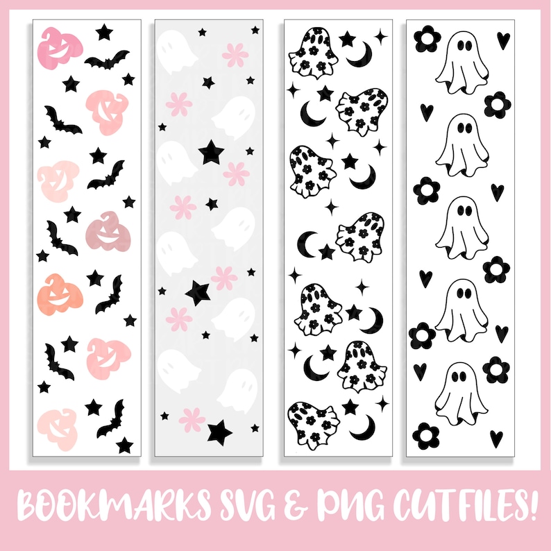 Bookmark Template SVG, Bookmark SVG Bundle, Cute Ghost Svg, Halloween ...