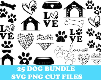 Bundle Dog Paw Print SVG, Pet Paw SVG, Dog Lover SVG - Cat Paw Print ...