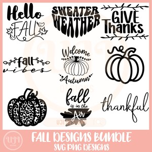 Fall Svg Bundle, Fall Quotes Svg, Thanksgiving Svg, Autumn Quotes Svg ...