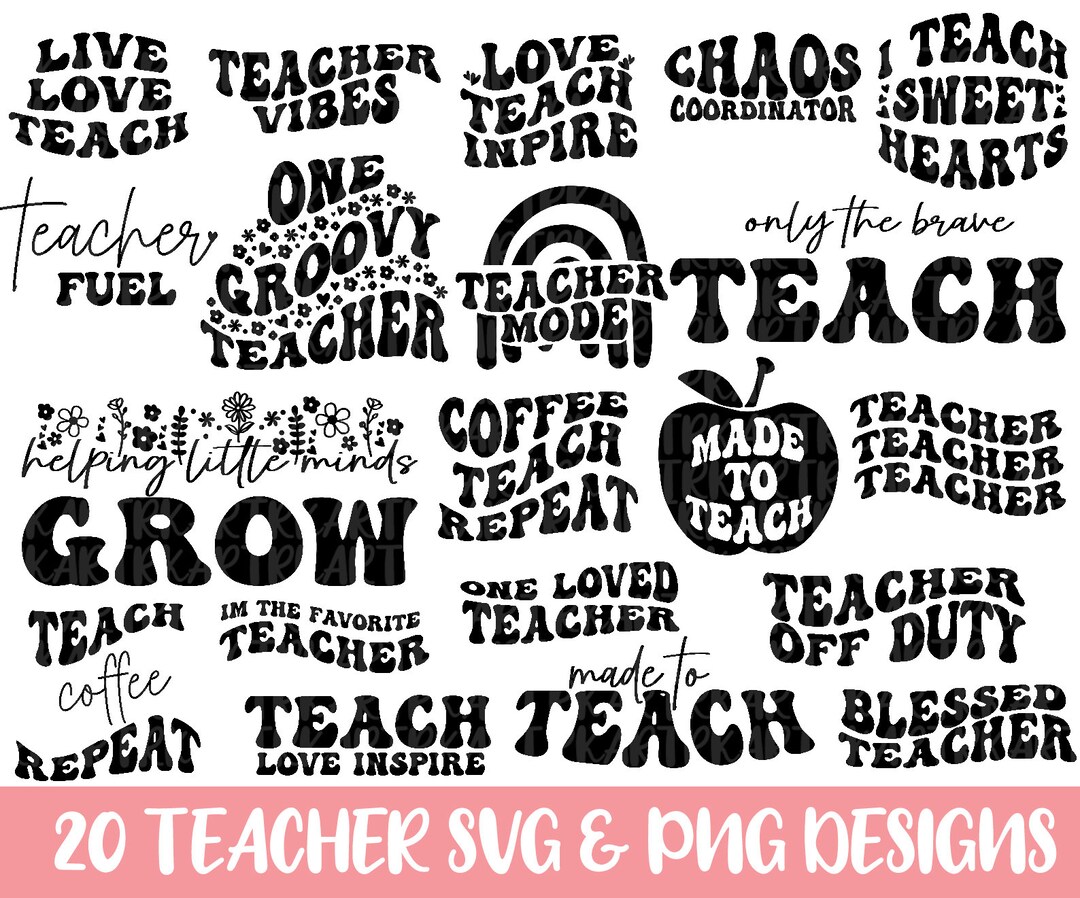 Teacher SVG Bundle, Teacher Svg, Retro Teacher Svg Bundle, School Svg ...