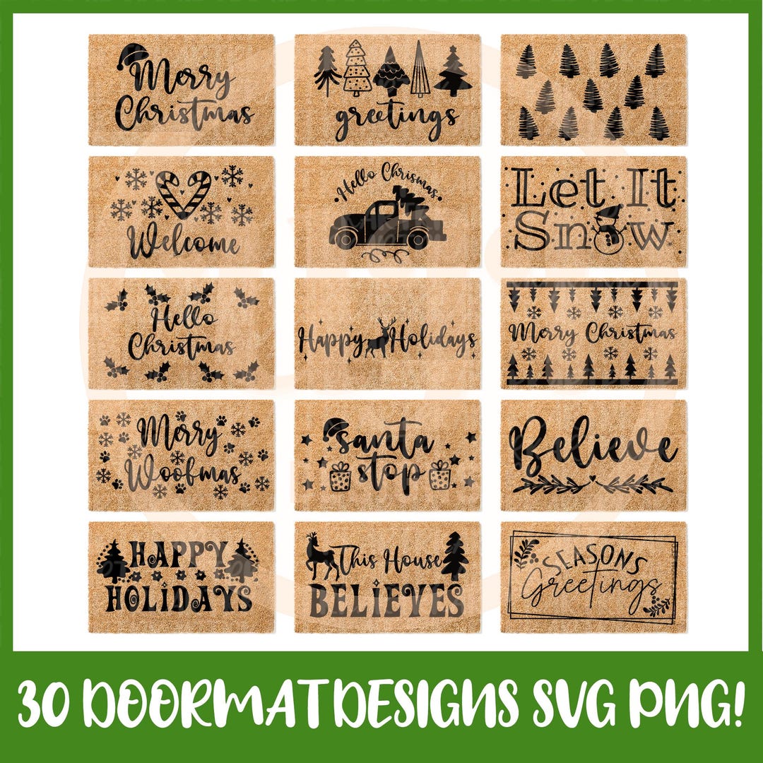 Christmas Door Mat Svg Bundle, Christmas Doormat Svg, Welcome Svg ...