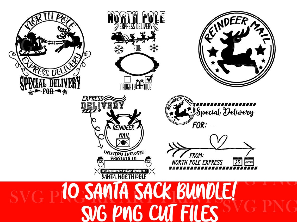 Santa Sack SVG Bundle Santa Bag Svg Special Delivery Svg - Etsy Australia