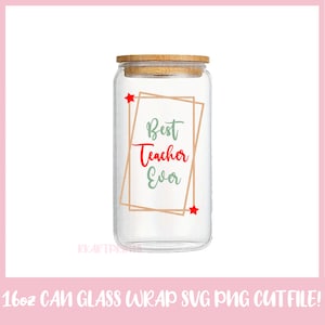 Teacher Glass Can Svg Bundle, Teacher Appreciation Svg, Retro Teacher ...