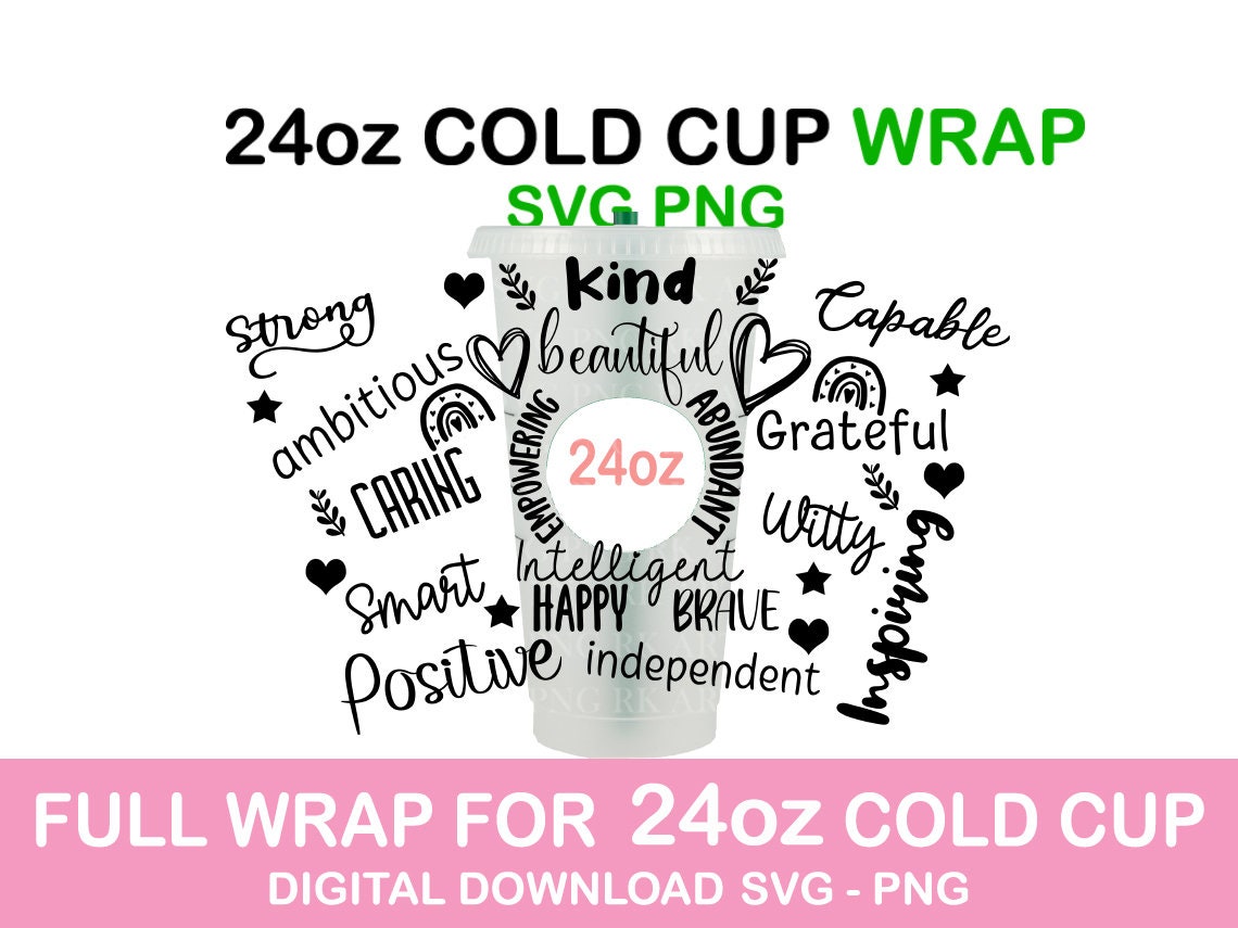 Positive Cup Template Full Wrap Template Svg Tumbler - Etsy UK