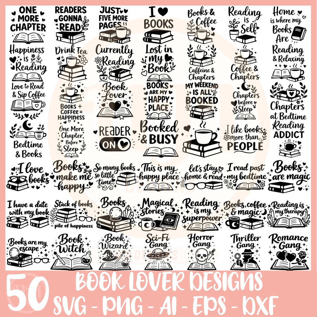 Library SVG Bundle, Librarian SVG, Reading Quotes SVG, Cricut ...