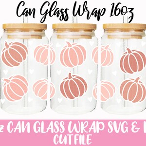 Pumpkin Can Glass Wrap Svg Png Cut File 16oz Can Glass Wrap - Etsy UK