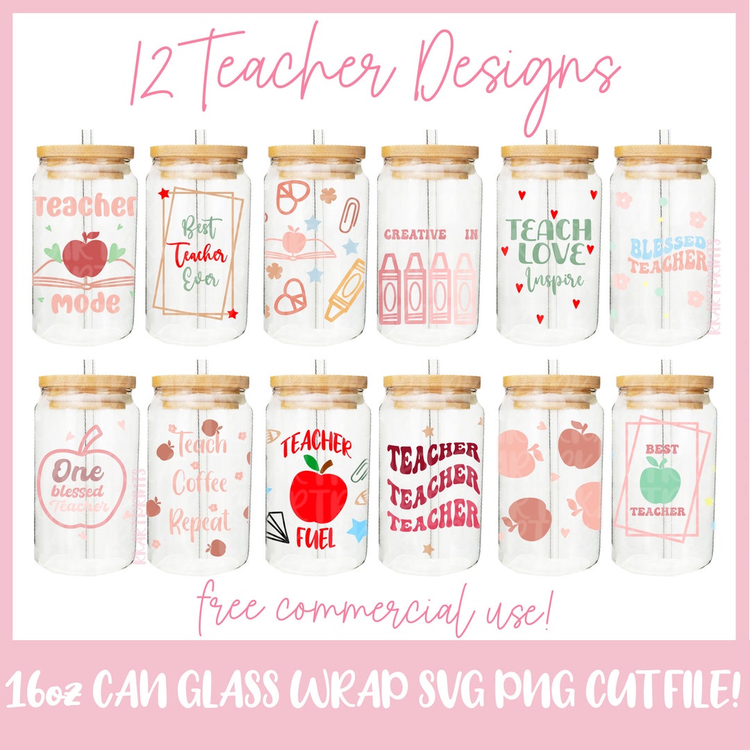 Teacher Wrap Svg, Teacher Appreciation Svg, Retro Teacher Can Svg ...