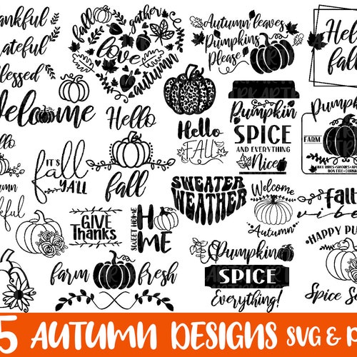 Fall & Halloween SVG Bundle Autumn SVG Cut Files Commercial - Etsy Canada
