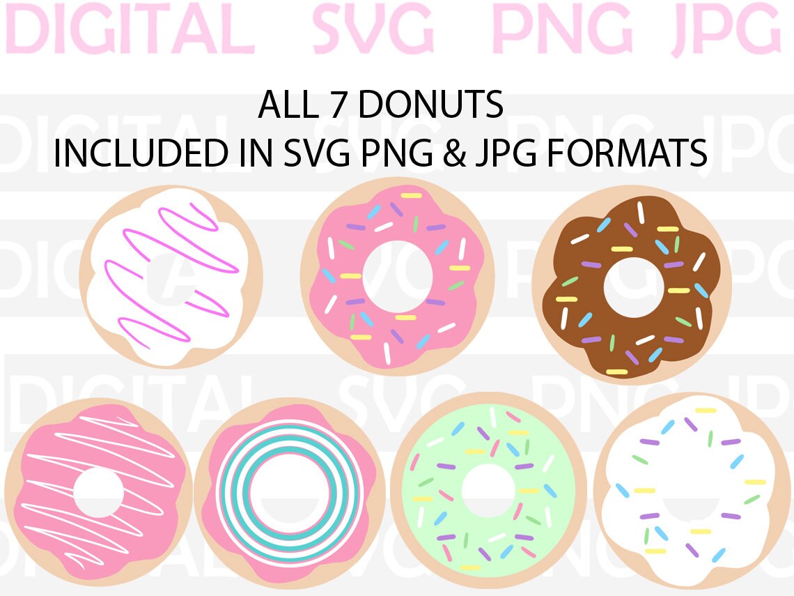 Black and White Donut Clipart - Etsy