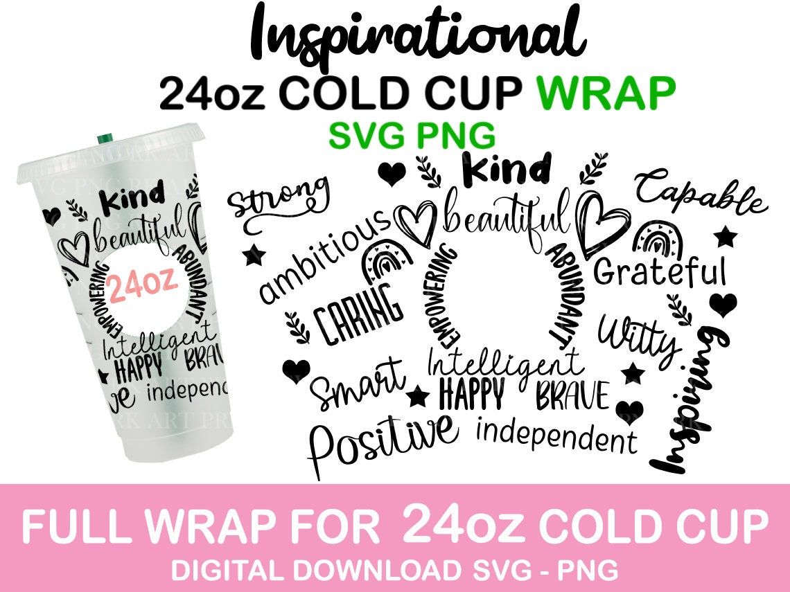 Positive Cup Template Full Wrap Template Svg Tumbler | Etsy UK