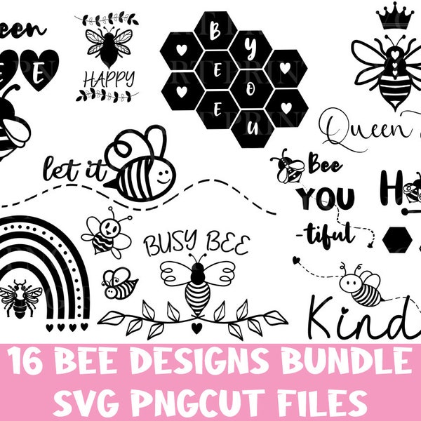 Bee Happy Svg - Etsy