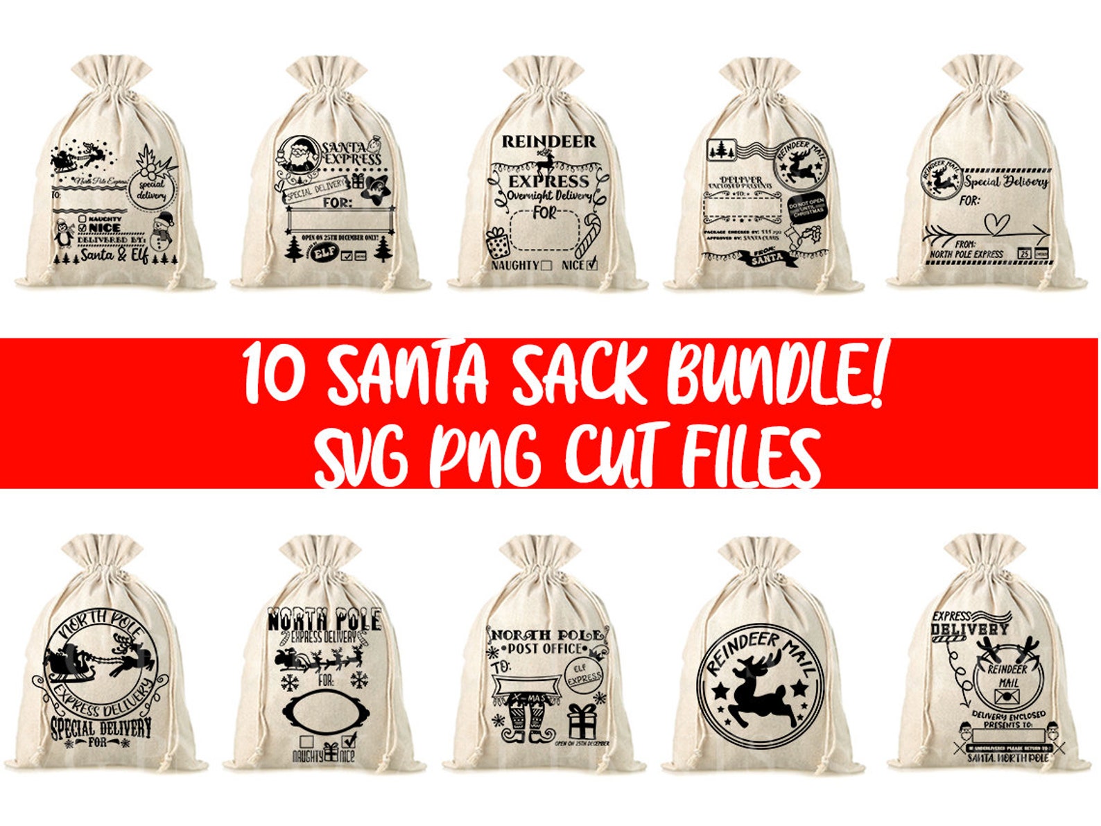 Santa Sack SVG Bundle Santa Bag Svg Special Delivery Svg - Etsy Australia
