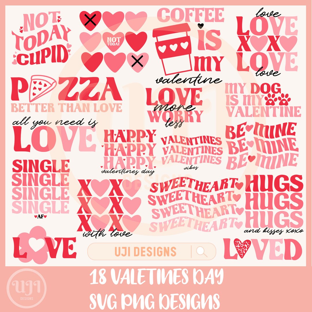 Retro Valentines SVG Bundle, Valentine Svg Bundle, Love Day Svg, Retro ...