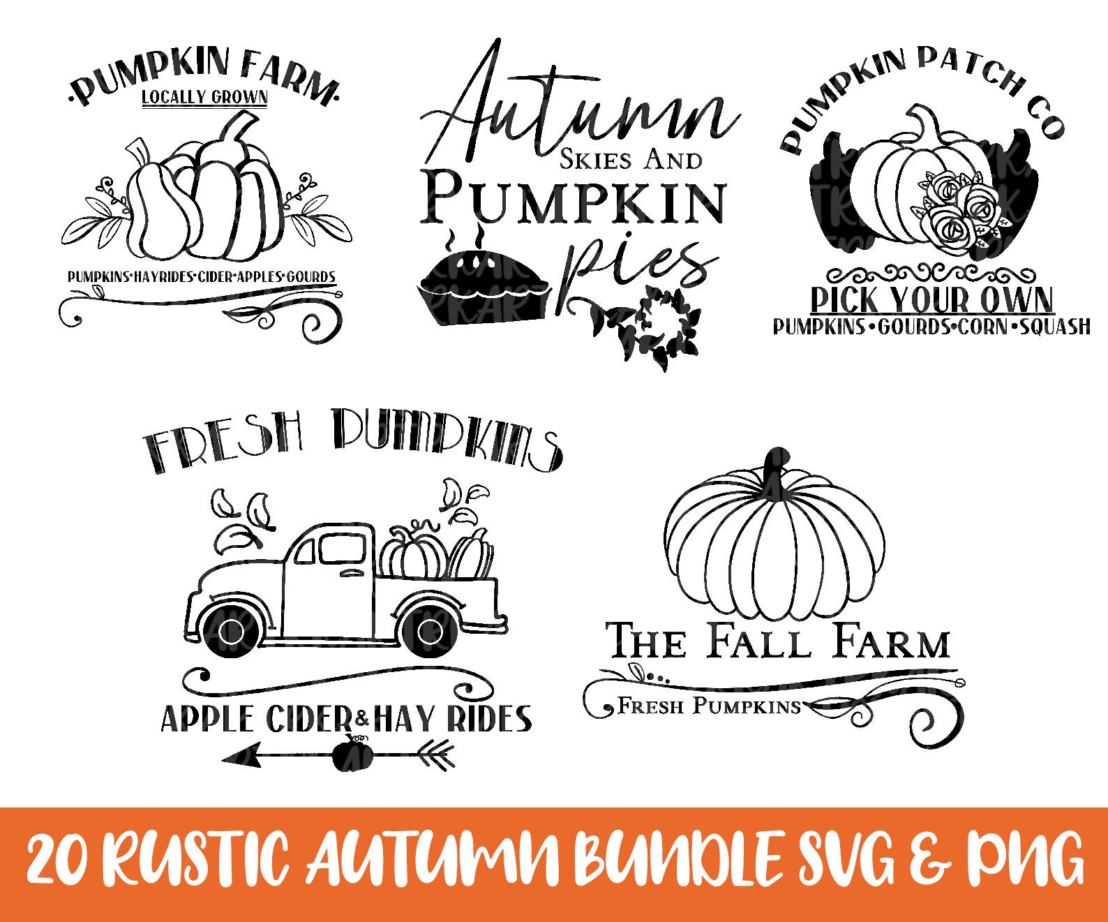 Rustic Fall Svg Bundle Farmhouse Fall Svg Pumpkin Patch Svg - Etsy