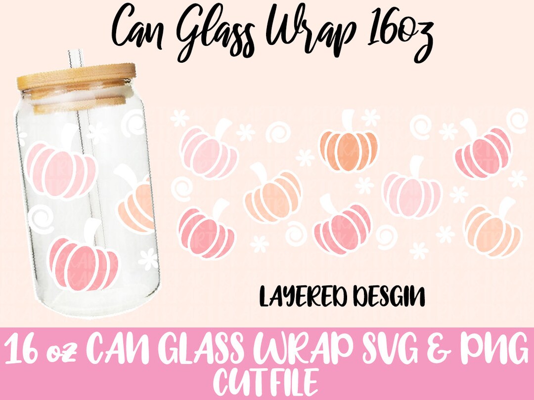 Pastel Pumpkin Can Glass Wrap Svg Png Cut File 16oz Can Glass - Etsy