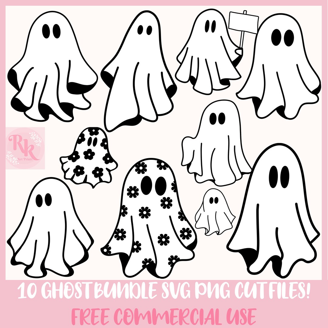 Ghost Bundle Svg Cute Ghost Clipart Svg Spooky Season Svg - Etsy Canada