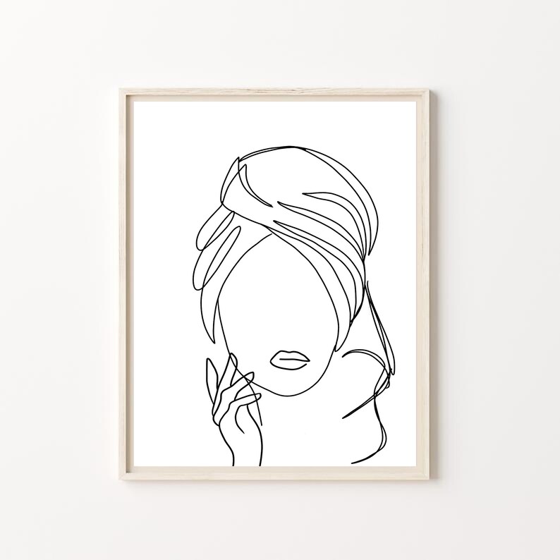 Woman One Line Art, Abstract Line Woman Wall Print, Bathroom Wall Art ...