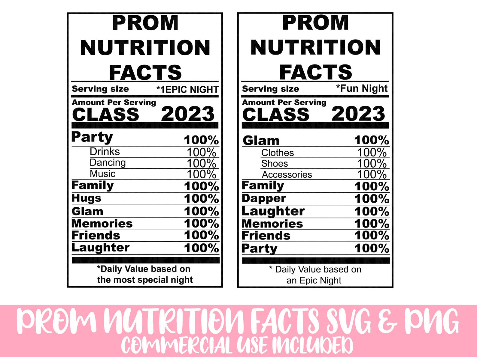Prom Svg Class 2023 Svg Prom Nutrition Facts Svg Nutrition - Etsy Hong Kong