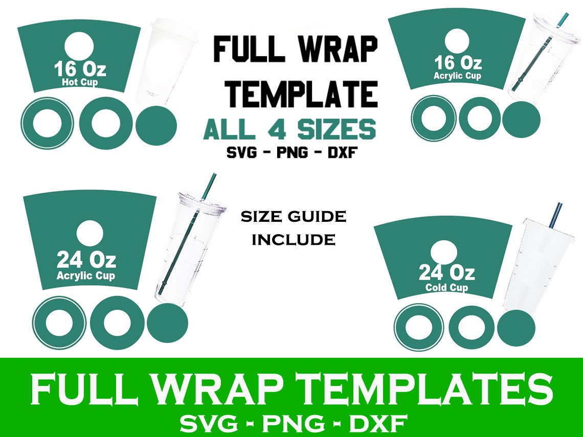 Cup Wrap Templates Svg, Tumbler Template 24oz, Cup Wrap Template Svg ...