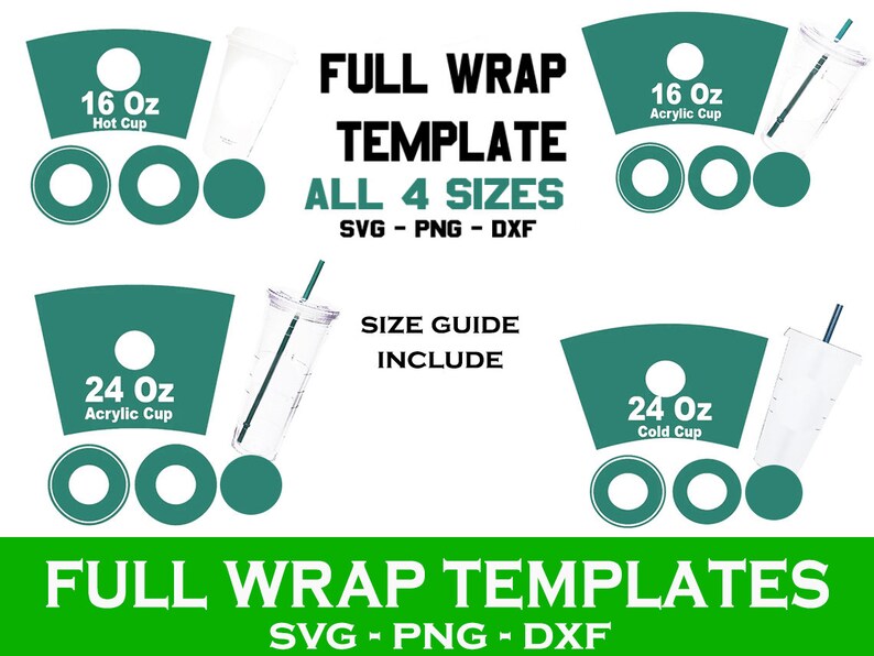 Cup Wrap Templates Svg, Tumbler Template 24oz, Cup Wrap Template Svg ...
