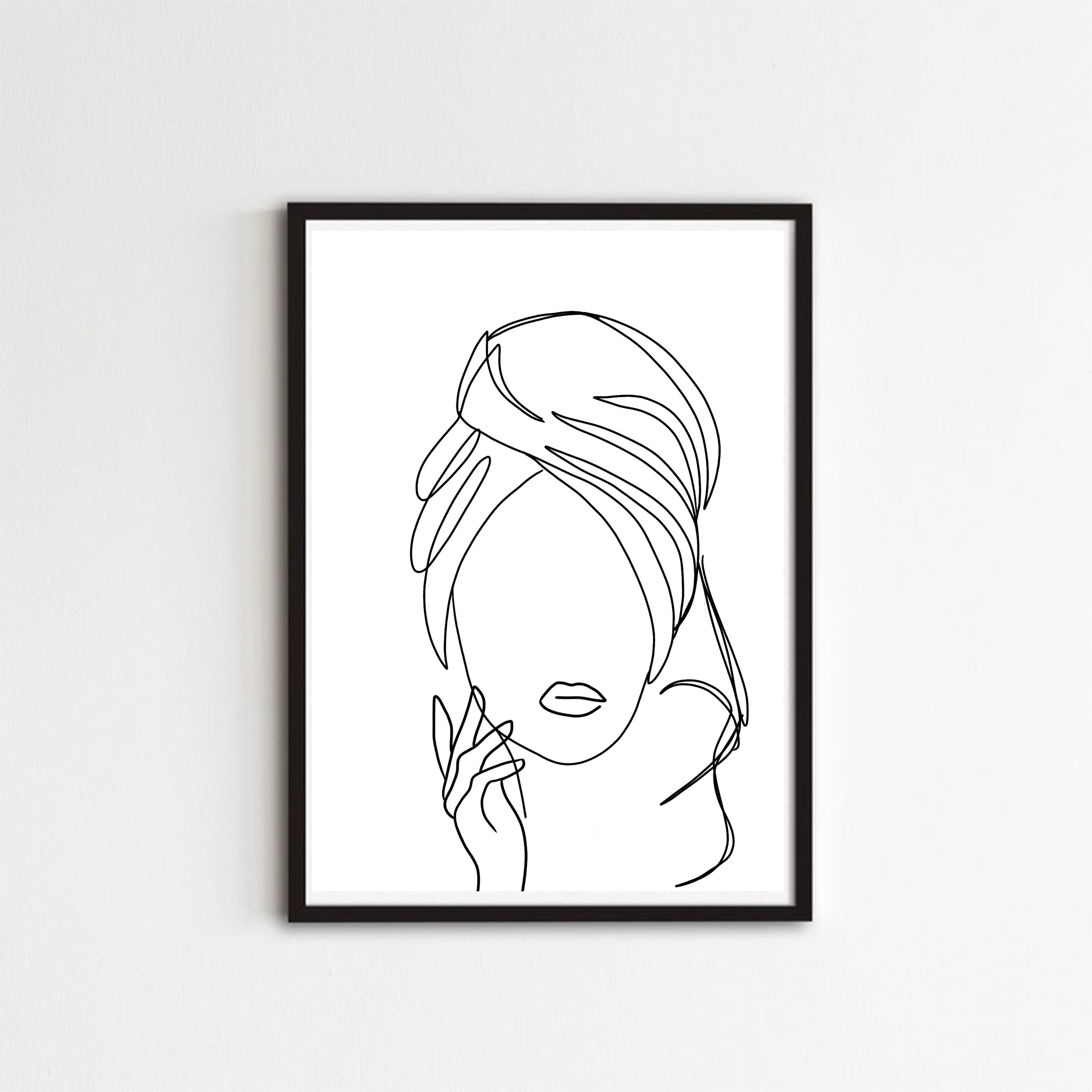 Woman One Line Art, Abstract Line Woman Wall Print, Bathroom Wall Art ...