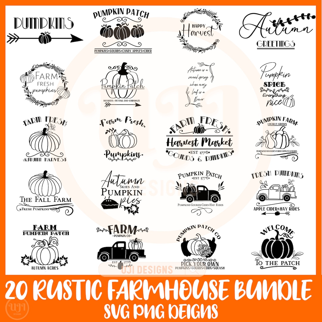 Farmhouse Fall Svg, Rustic Farmhouse Svg Bundle, Pumpkin Patch Svg ...