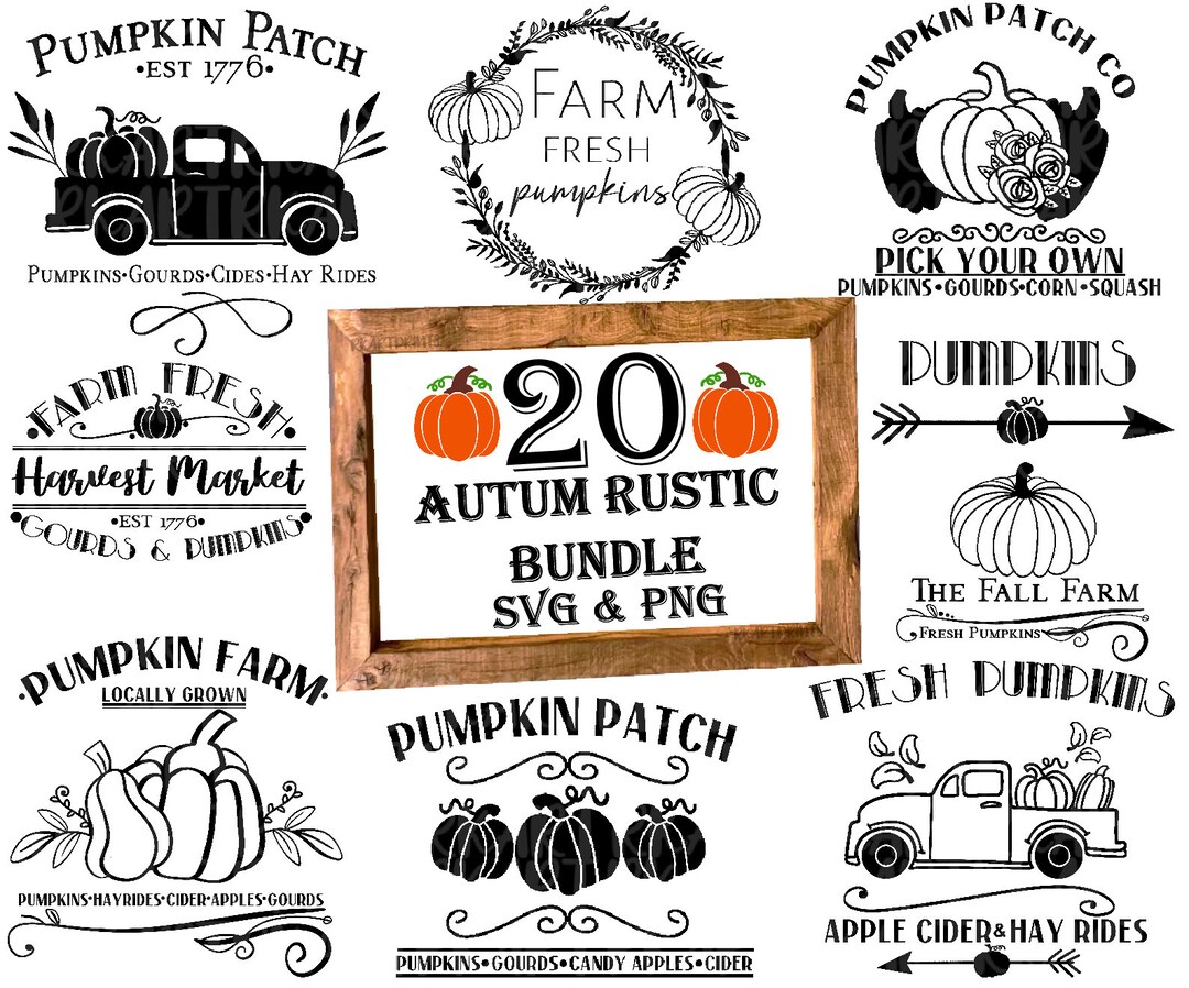 Rustic Fall Svg Bundle Farmhouse Fall Svg Pumpkin Patch Svg - Etsy