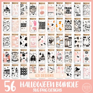 Halloween Ghost Glass Cup Svg, Bundle, Pumpkin and Ghost 16oz Libbey ...