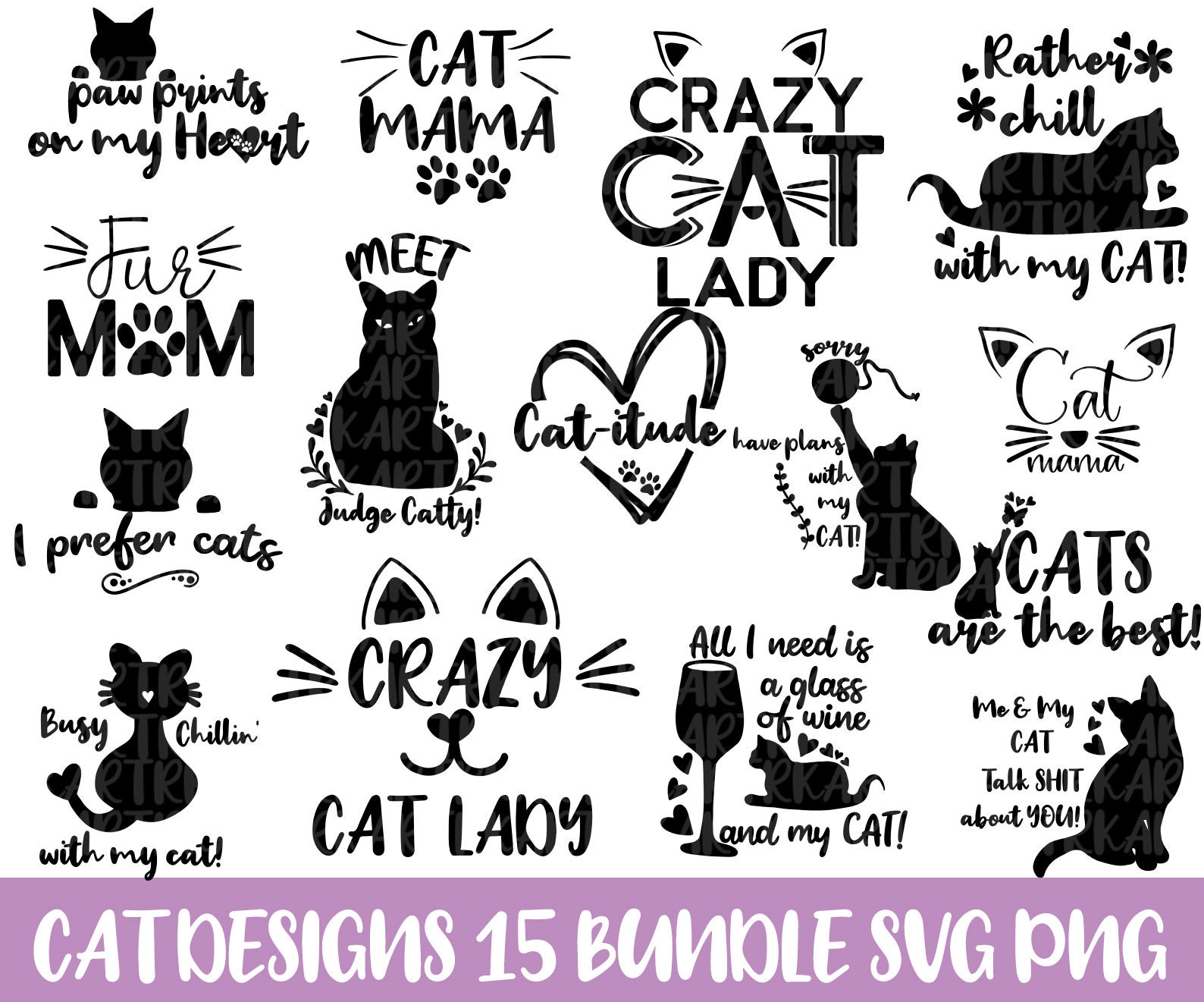Cat Quotes Svg Bundle Cat Mom Svg Cat Lover Svg Cat Funny - Etsy