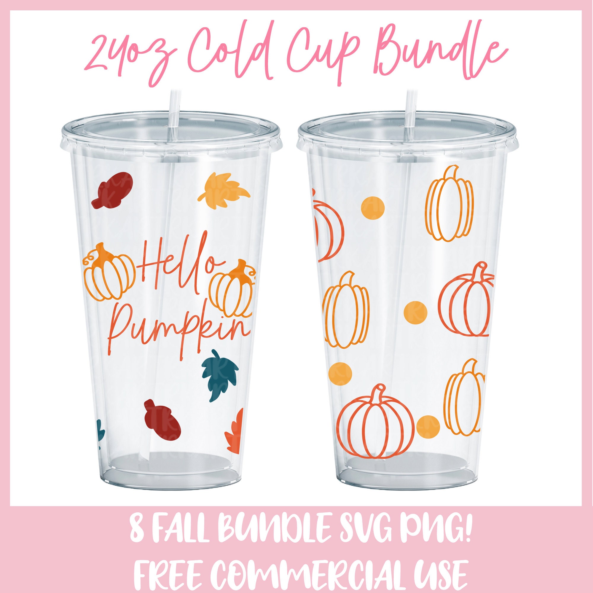 Autumn No Hole SVG, Fall Cup Wrap Svg, Autumn Full Wrap Svg,pumpkin ...