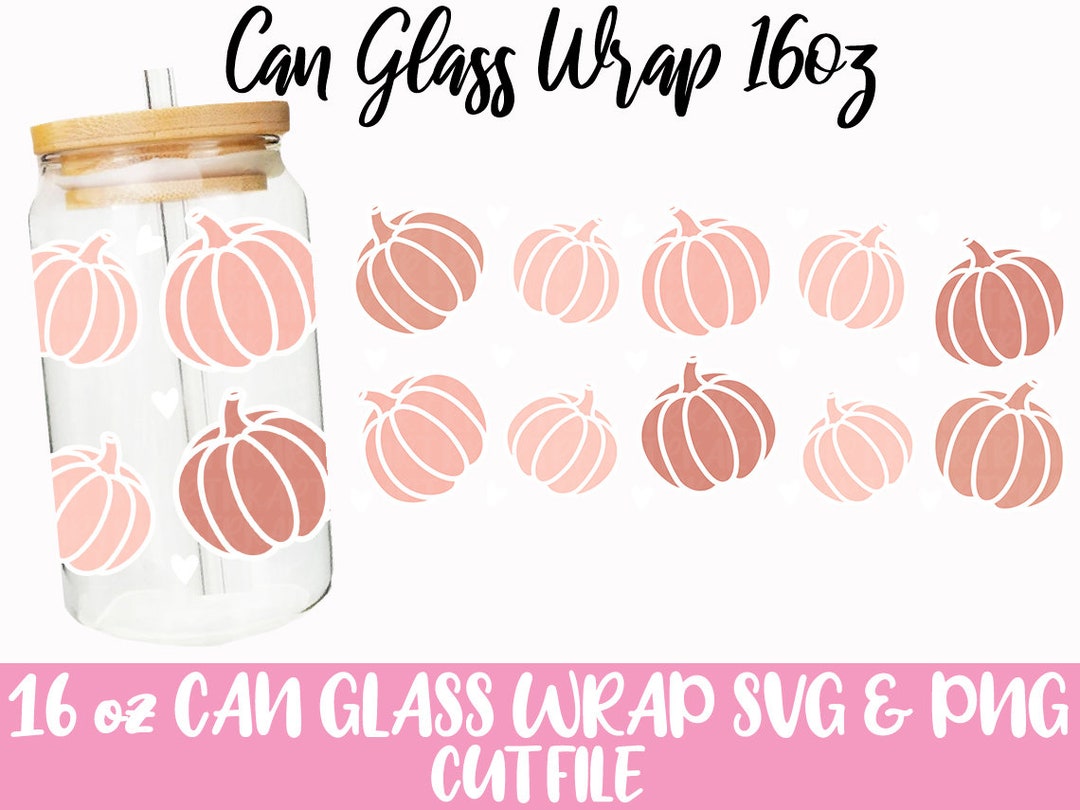 Pumpkin Can Glass Wrap Svg Png Cut File 16oz Can Glass Wrap - Etsy UK