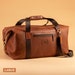 Personalized Fathers Day Gift, Brown Leather Duffle Bag for Dad ...