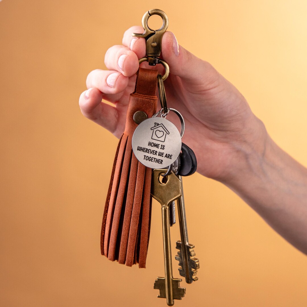 Personalized Housewarming Gifts for Newlyweds, Couple Initial Keychains ...