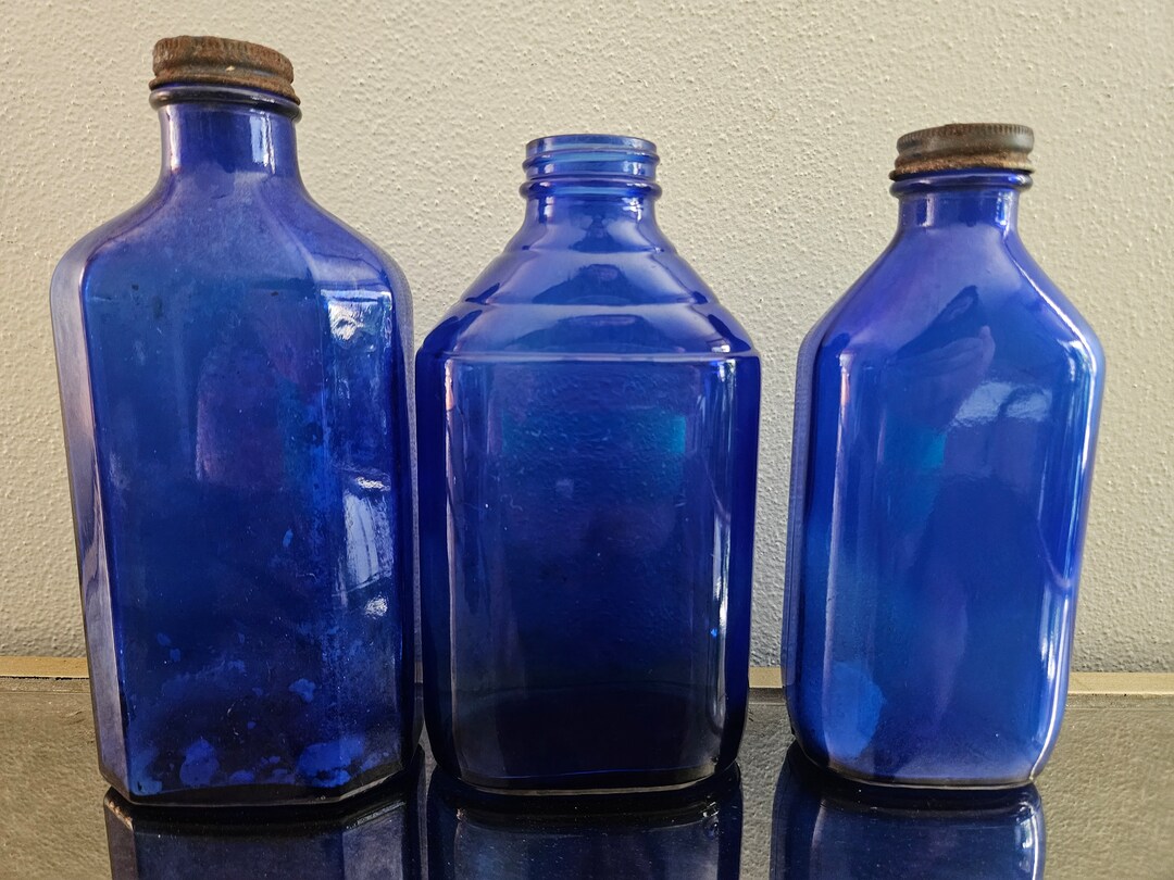 Vintage Genuine Phillips Glass Bottle Made in USA Cobalt Blue - Etsy