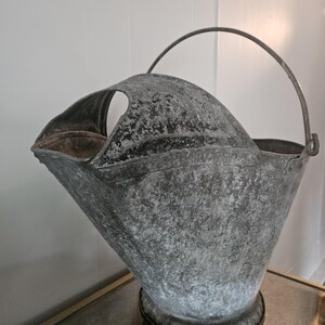 Vintage Coal Scuttle Galvanized Bucket - Etsy