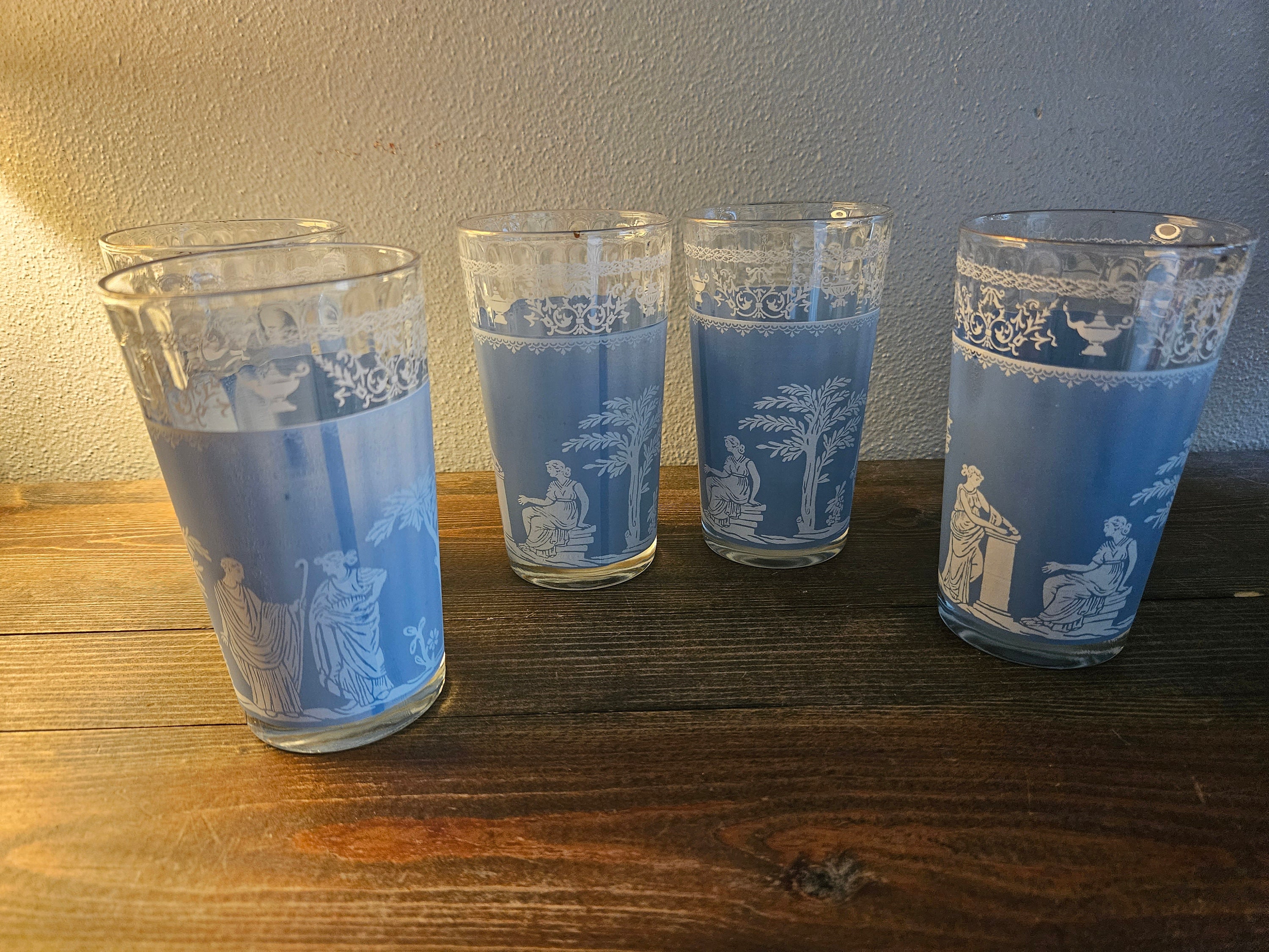 Vintage Jeanette Wedgwood Greek Hellenic Drinking Glass - Etsy