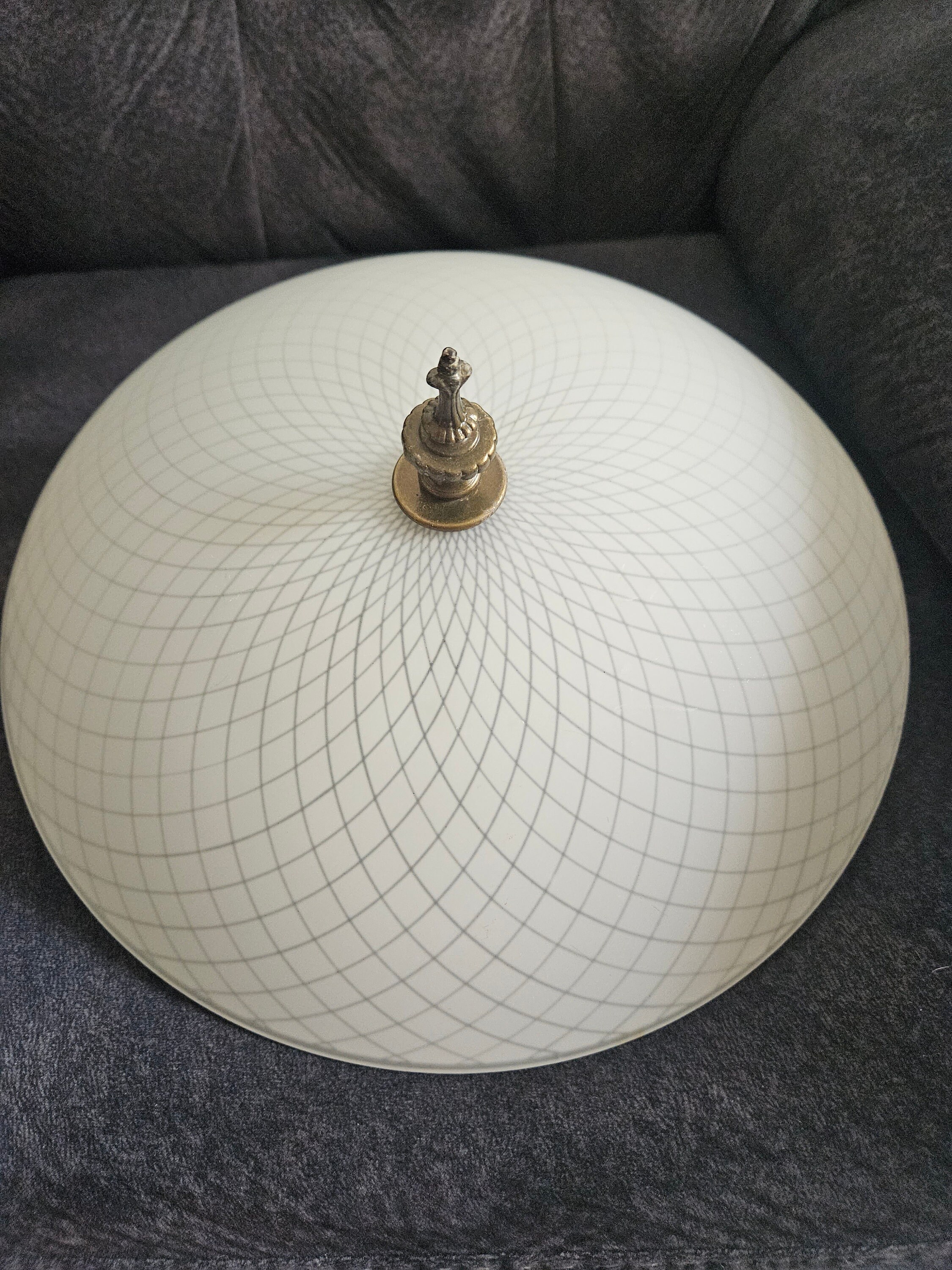 Vintage UFO Flying Saucer Ceiling Fixture / Geometric Swirl Glass - Etsy