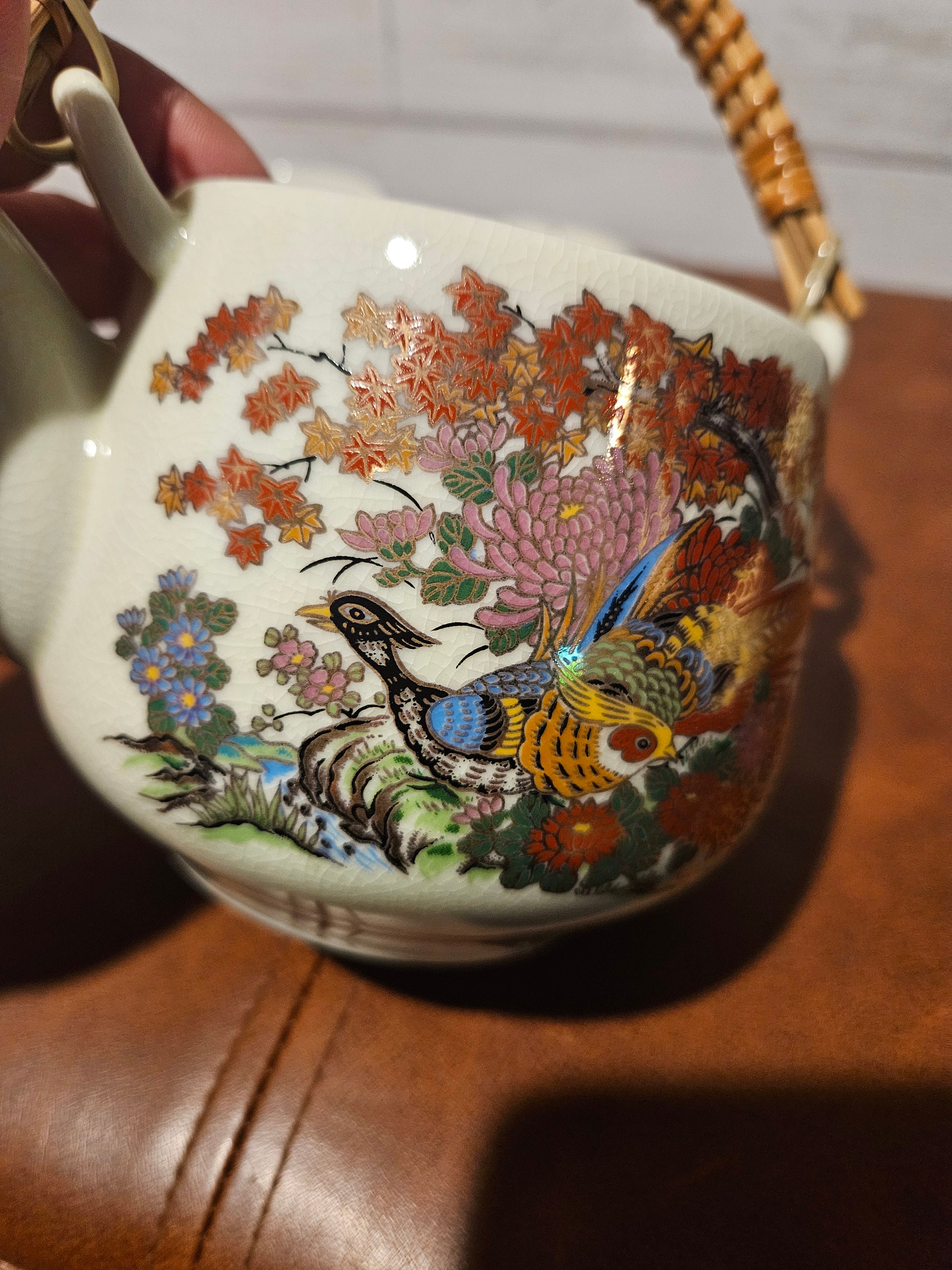 Vintage Japanese Ceramic Tea Set Peacock Teapot and Mugs - Etsy
