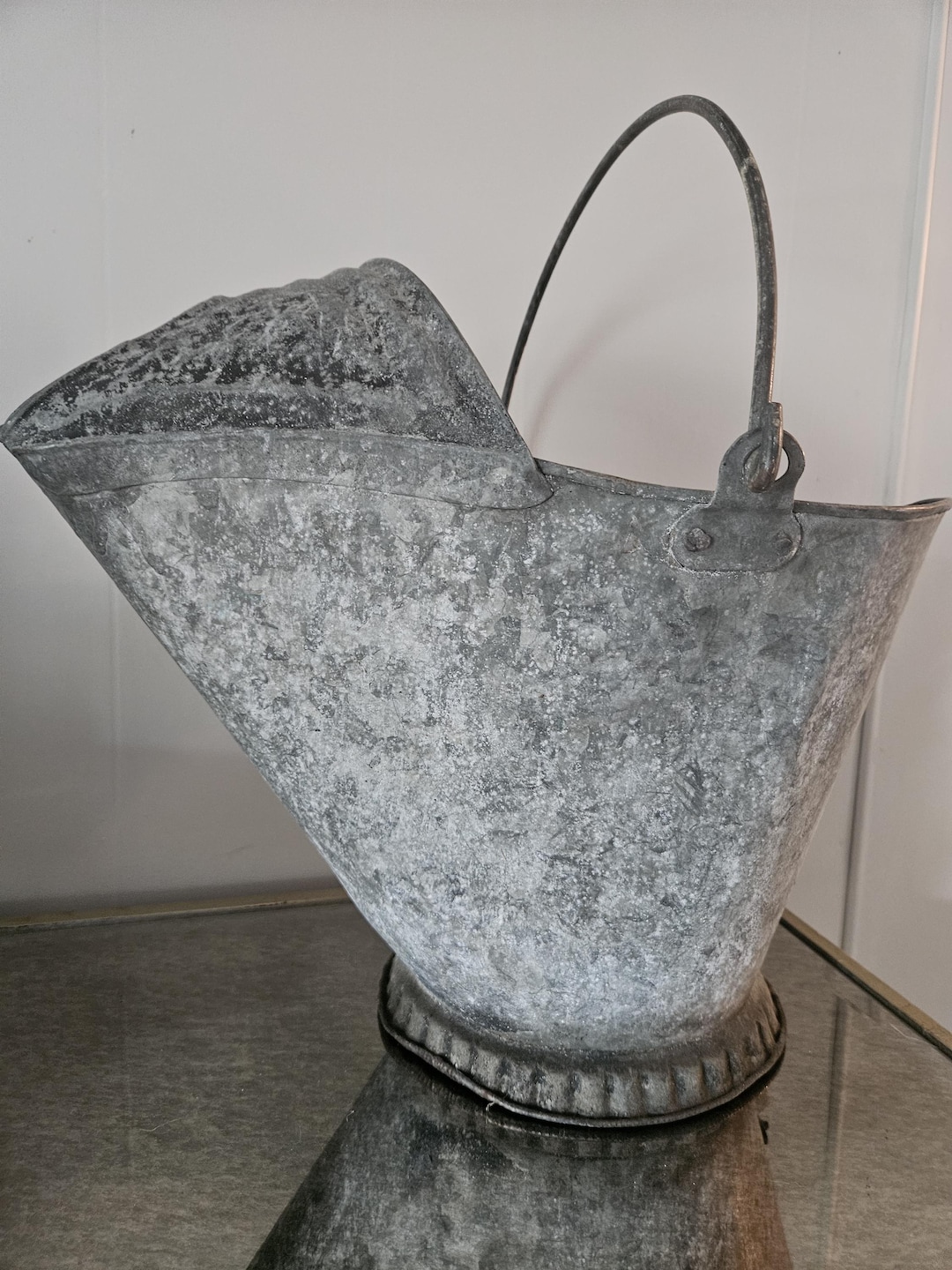 Vintage Coal Scuttle Galvanized Bucket - Etsy