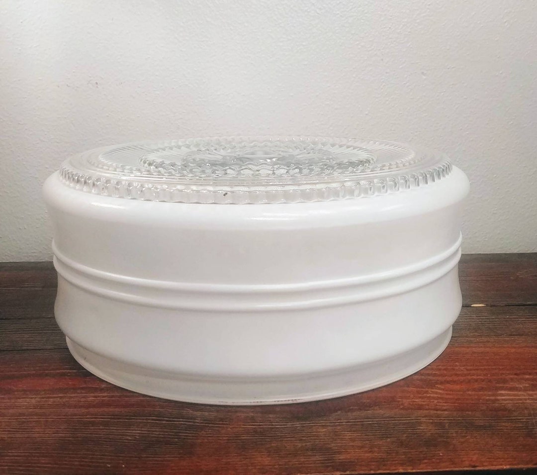 MCM Ceiling Light Cover * Art Deco Frosted Glass Round Flush Mount - Etsy