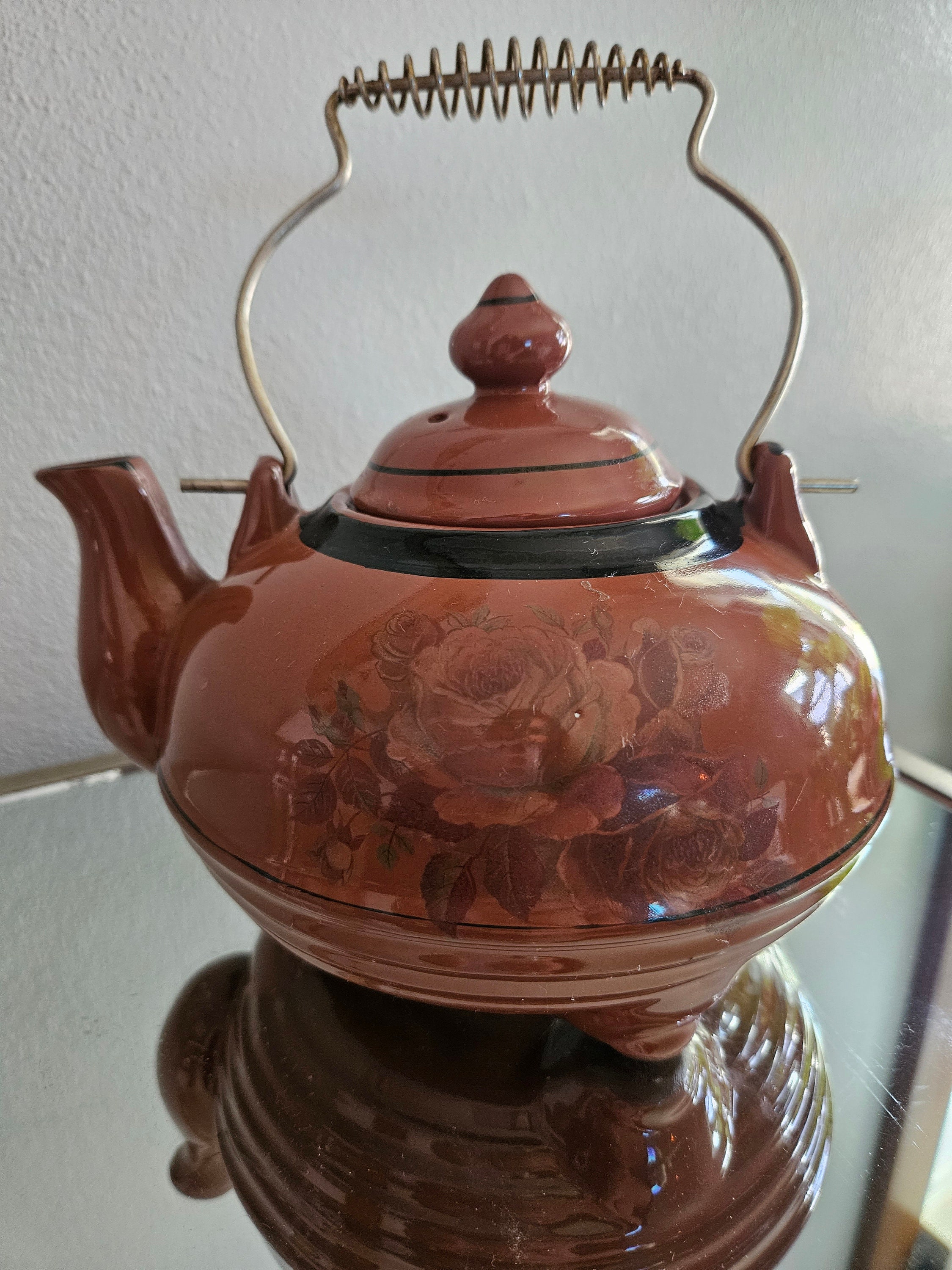 Vintage Teapot With Coil Handle - Etsy