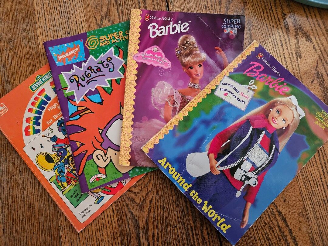 Vintage Coloring Books / Barbie / Rugrats / Sesame Street - Etsy