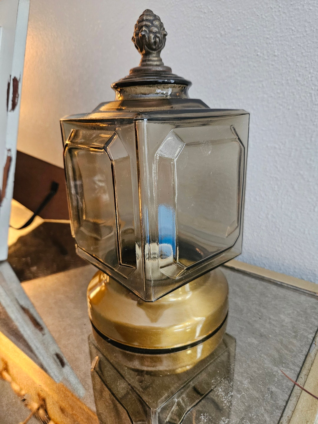 Vintage Cube Glass Light Shade With Flush Mount - Etsy