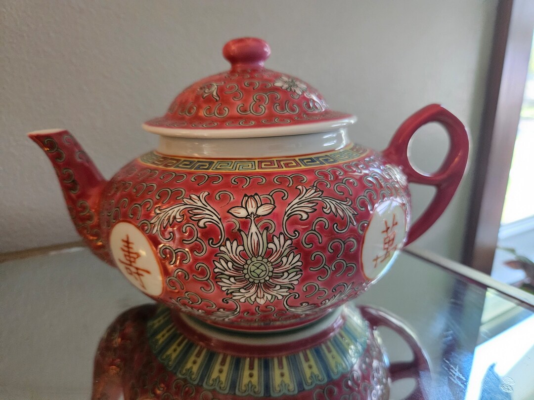 Chinese Porcelain Famille Rose Mun Shou Jingdezhen Teapot - Etsy