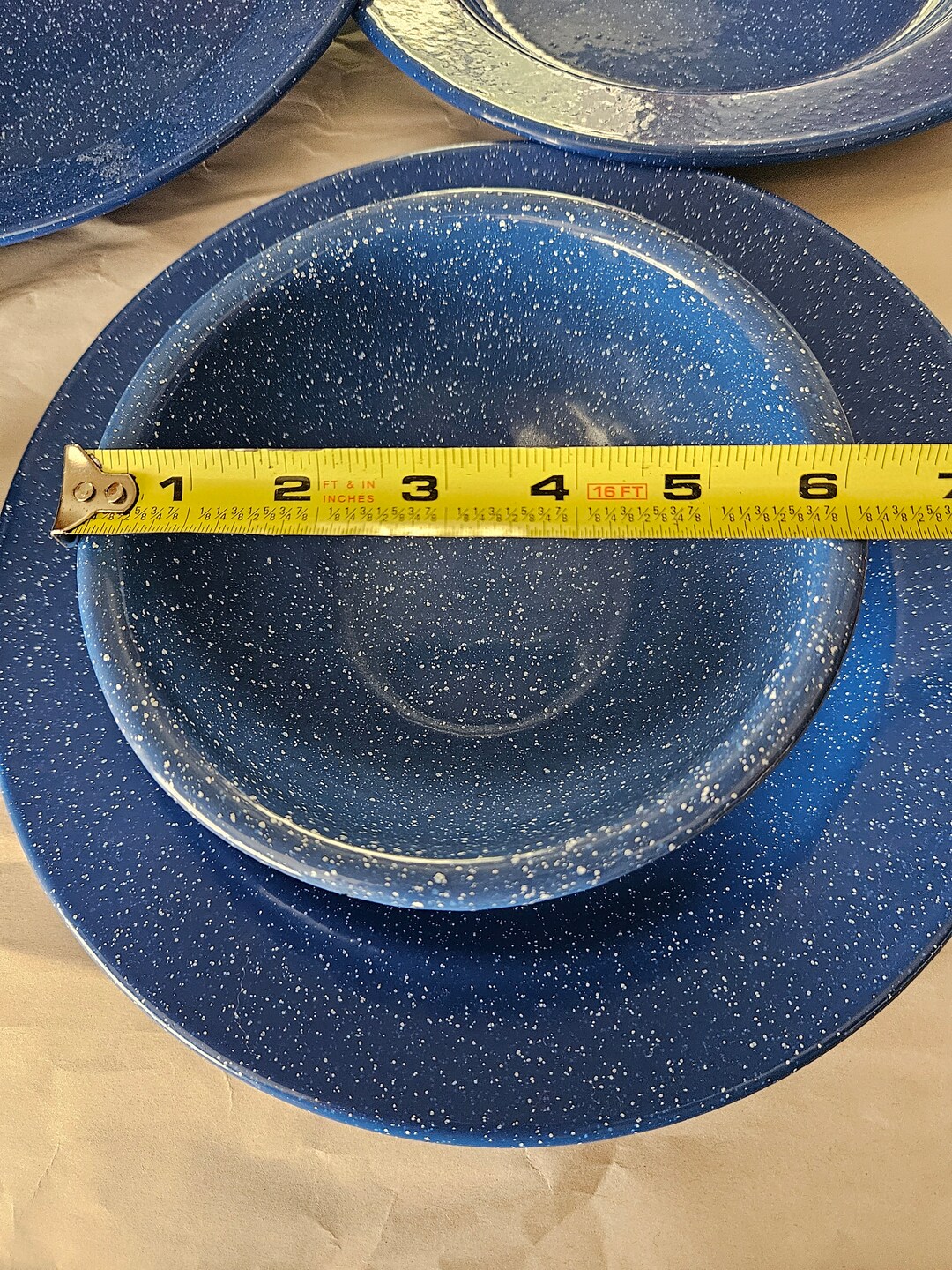 Vintage Blue Enamel Dishes - Etsy