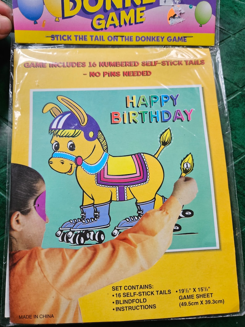 Vintage Pin the Tail on the Donkey Poster Kid's Birthday - Etsy