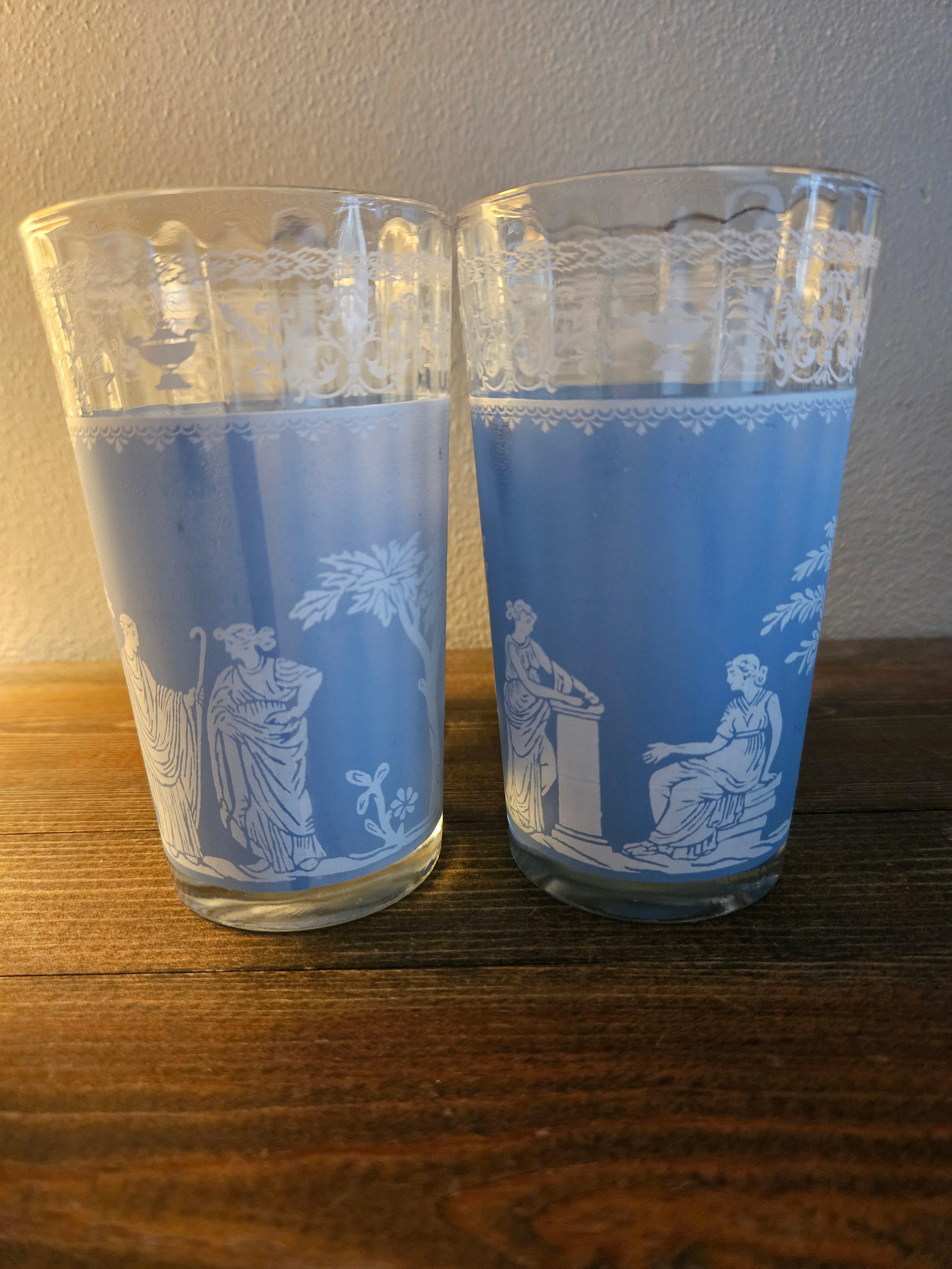 Vintage Jeanette Wedgwood Greek Hellenic Drinking Glass - Etsy