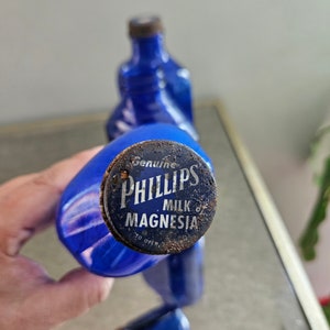 Vintage Genuine Phillips Glass Bottle Made in USA Cobalt Blue - Etsy